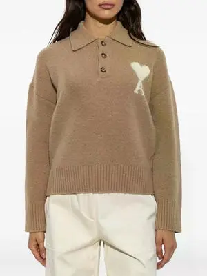 AMI Paris De Coeur Polo Sweater