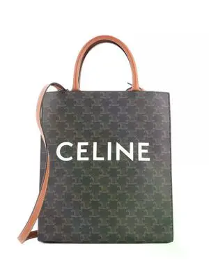 Celine Vertical Cabas Triomphe Coated Canvas Small Tote Bag - Brown