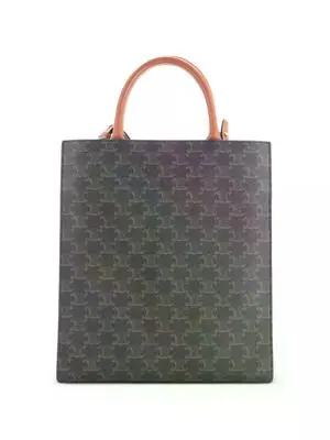 Celine Vertical Cabas Triomphe Coated Canvas Tote Bag - Brown