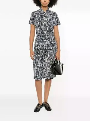 AGNES B. Floral-print Officer-collar Shirt