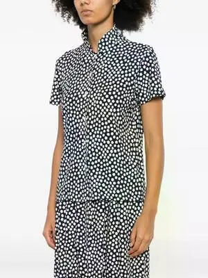 AGNES B. Floral-print Officer-collar Shirt