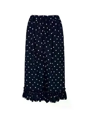 Comme Des Garçons Polka-dot Ruffled Trousers - Blue