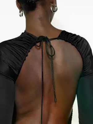 PETAR PETROV Close Contact Open-back Long-sleeve Maxi Dress - Black