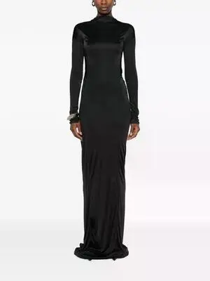 PETAR PETROV Close Contact Open-back Long-sleeve Maxi Dress - Black