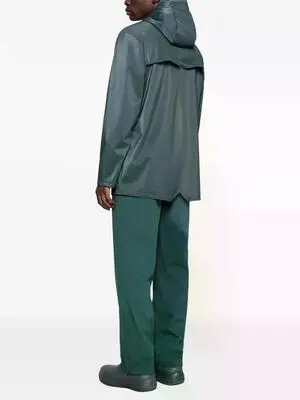 Rains Hooded Press-stud Jacket - Green
