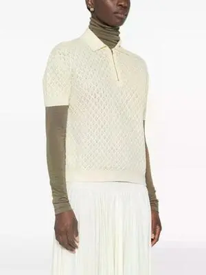 JIL SANDER Pointelle-knit Polo Shirt