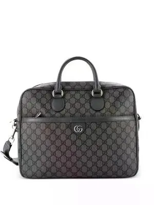 Gucci Ophidia Zip Around Pocket Briefcase Gg Coated Canvas Medium Business Bag