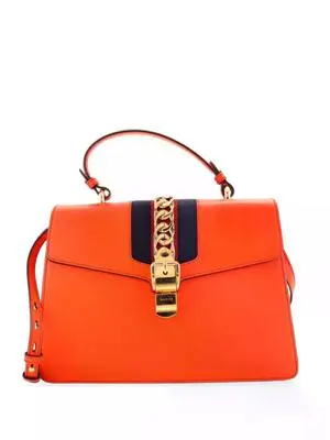Gucci Sylvie Top Handle Bag Leather Medium Satchel