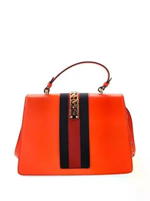 Gucci Sylvie Top Handle Bag Leather Medium Satchel