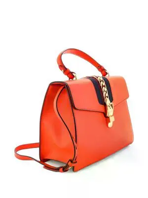 Gucci Sylvie Top Handle Bag Leather Medium Satchel