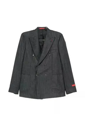 Isaia Pinstriped Double-breasted Suit - Grey