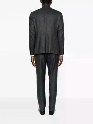 Isaia Pinstriped Double-breasted Suit - Grey