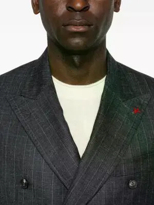 Isaia Pinstriped Double-breasted Suit - Grey