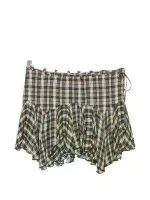 KNWLS Checked Ruffled Mini Skirt