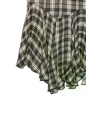 KNWLS Checked Ruffled Mini Skirt