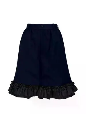 Comme Des Garçons Ruffle-trimmed Wide-leg Shorts - Blue