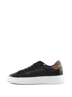 Philippe Model Temple Logo-patch Pebbled-leather Sneakers