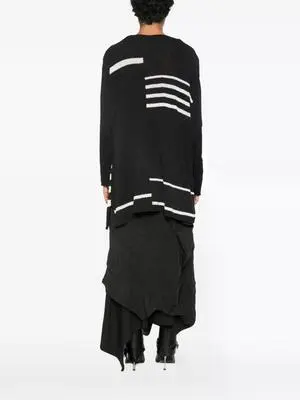 Yohji Yamamoto Intarsia-knit Distressed-effect Sweater