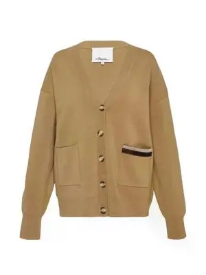 3.1 Phillip Lim Crystal-embellished V-neck Cardigan - Brown