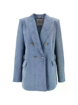 Ermanno Scervino Corduroy Double-breasted Jacket - Blue