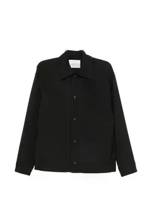PAOLO PECORA Contrast-stitch Long-sleeve Shirt - Black