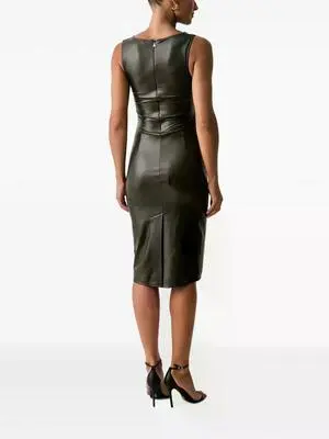 Patrizia Pepe Draped Leather Midi Dress