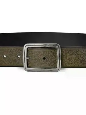 Etro Reversible Leather Belt With Engraved Motif
