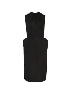 PUSHBUTTON Sleeveless Pleated-neck Midi Dress