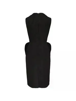 PUSHBUTTON Sleeveless Pleated-neck Midi Dress