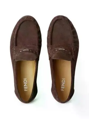 Fendi Scrunch Loafers In Dark Calfskin