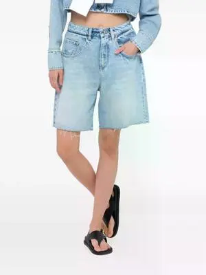 ICON DENIM LOS ANGELES Lea Frayed-hem Denim Shorts