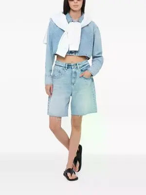 ICON DENIM LOS ANGELES Lea Frayed-hem Denim Shorts