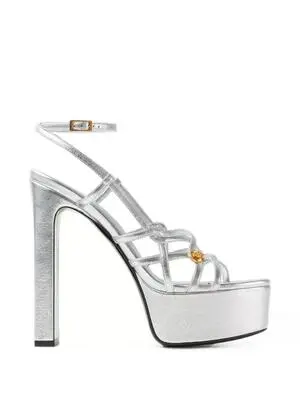 Versace Valentina Metallic Platform Sandals 140 Mm