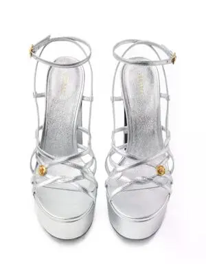 Versace Valentina Metallic Platform Sandals 140 Mm