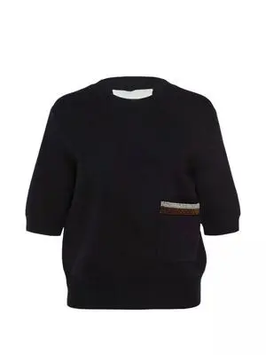 3.1 Phillip Lim Embellished-pocket Short-sleeve Sweater - Blue