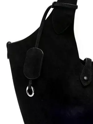 Polo Ralph Lauren Logo-embroidered Suede Tote Bag - Black