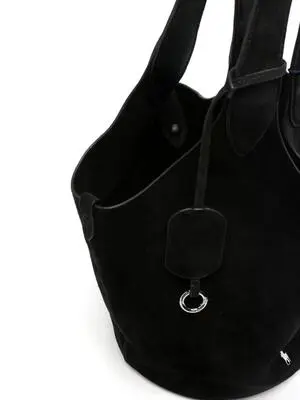 Polo Ralph Lauren Logo-embroidered Suede Tote Bag - Black