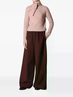 ROBERTO COLLINA Integrated-scarf Fine-knit Sweater