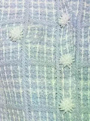 SELF-PORTRAIT Check Knit Beaded Jacket