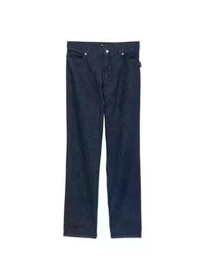 AGNES B. High-waisted Straight-leg Jeans - Blue