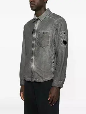 C.P. COMPANY Flatt Nylon Lens Padded Zipped Overshirt - Grey