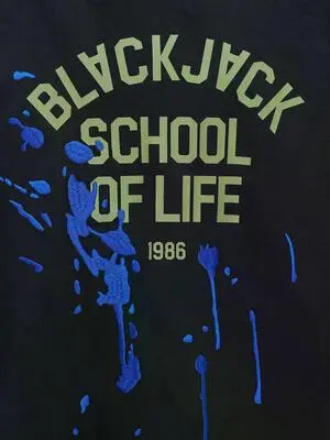 BLACKJACK Logo-print Embroidered T-shirt