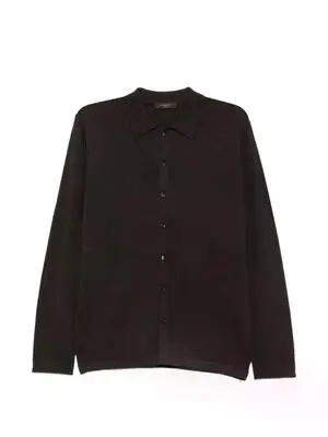 ZANONE Fine-knit Long-sleeved Shirt - Brown