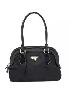 Prada Triangle Logo Dome Satchel Tote Bag