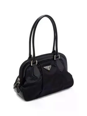 Prada Triangle Logo Dome Satchel Tote Bag