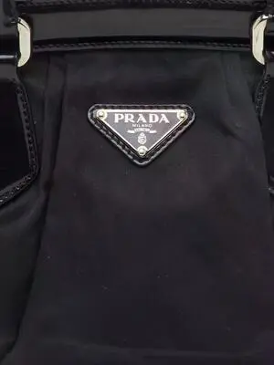 Prada Triangle Logo Dome Satchel Tote Bag