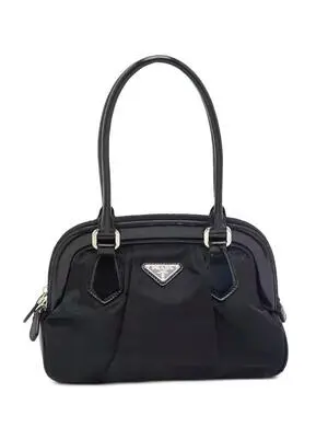 Prada Triangle Logo Dome Satchel Tote Bag