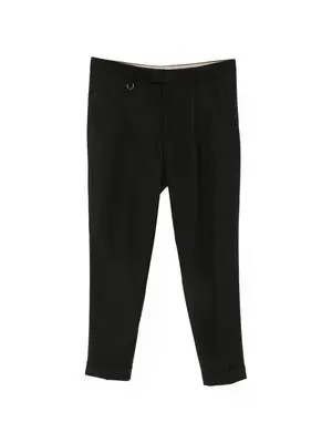 PAOLO PECORA D-ring Turn-up Trousers - Black