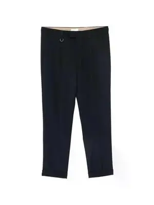 PAOLO PECORA Pleated Turn-up Trousers - Blue