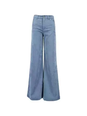 Ermanno Scervino Corduroy-effect Wide-leg Trousers - Blue